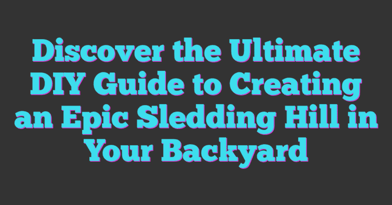 Discover The Ultimate DIY Guide To Creating An Epic Sledding Hill In ...