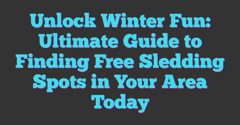 Unlock Winter Fun: Ultimate Guide To Finding Free Sledding Spots In ...